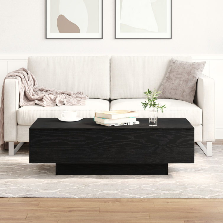 17 StoriesCoffee Table Black Oak Wood Medium Coffee Table Rectangular | Wayfair.co.uk